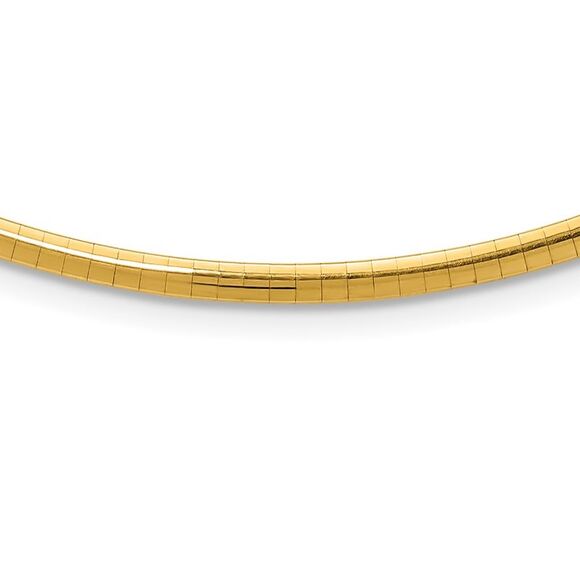 Kazi Luxury | Jewelry | 4k Yellow Gold 3mm Domed Omega Necklace | Poshmark